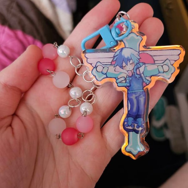 Yaoi & Yuri Jesus Seragaki Aoba + Kaname Madoka Keychain / Rosary (3 ...