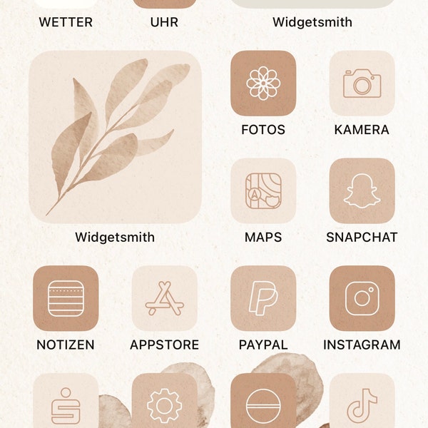 Neutral Palette App Icons, Ios Icons Aesthetic, Boho Ios Icons, Cream ...