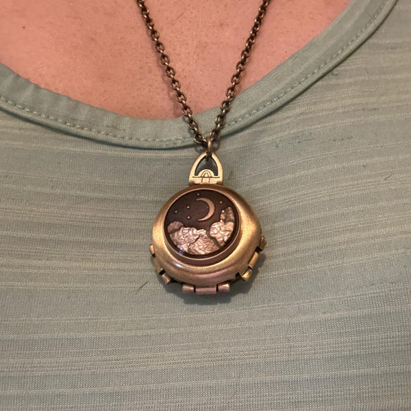 Vintage Bird Locket, Hidden Locket, Nature Necklace, Unisex Jewelry ...