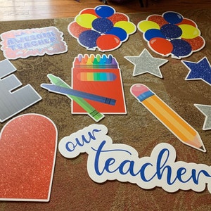 We Love Our Teachers Staff Appreciation Red/black Sequins EZ Set Yard Sign Set - Etsy