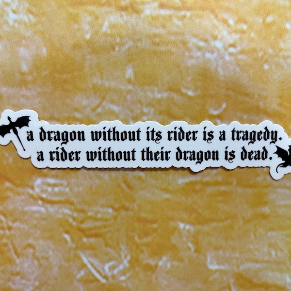 Fourth Wing Book Stickers, A Dragon Without Its Rider Sticker, Stickers ...