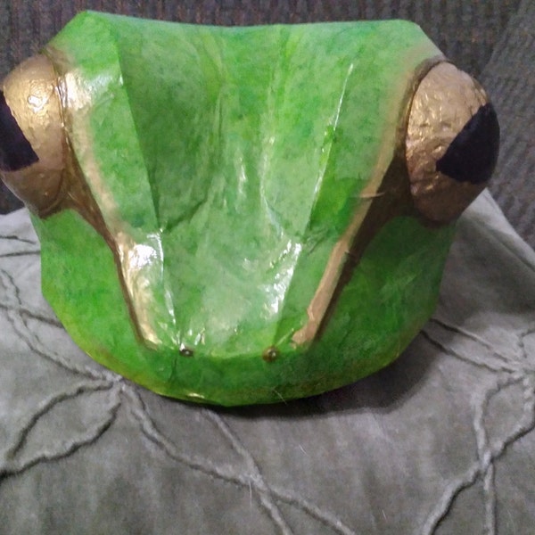 Plantilla de máscara de rana Papercraft para niños, máscara de papel 3D ...