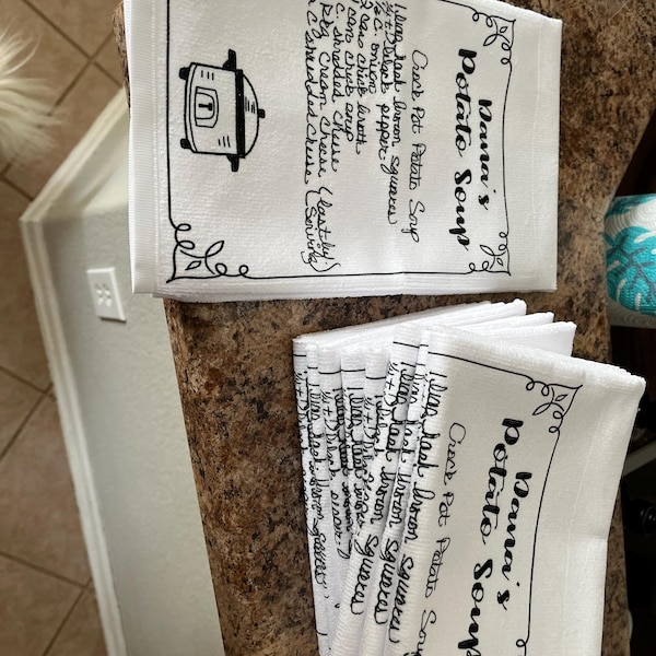 Handwritten Recipe Towel - Recipe Tea Towel Heirloom - Mother's Day ...