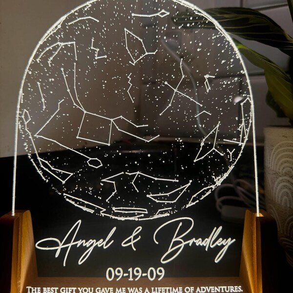 Custom Star Map by Date, Personalized Constellation Map, Star Map Night ...