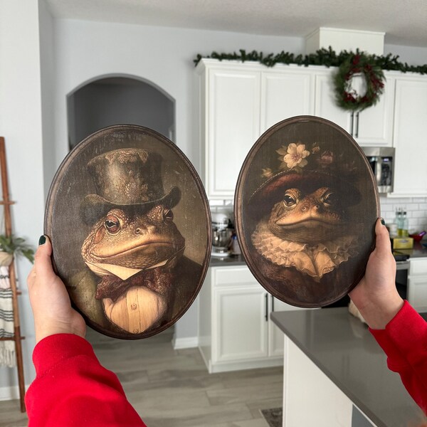 Miss Frog Victorian Portrait - Vintage Style Cottagecore Animal Wall ...