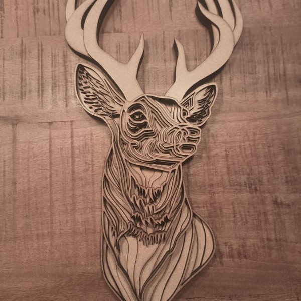 Multilayer Mountain Deer Laser Cut File Deer 3D Laser File SVG Layered ...