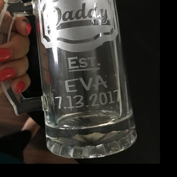 Etched Father's Day Gift Glass - Dad Glass Deep Etched - Gift for Dad ...
