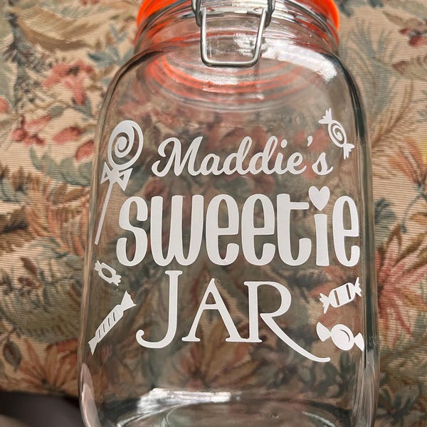 Personalised Sticker/label/decal for Sweet Jar... Add Your Own Name ...
