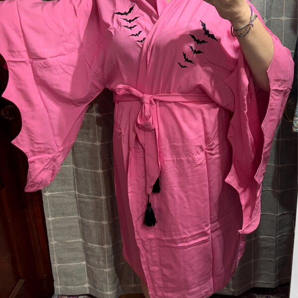 Nightfall Black Bat Vintage Robe - Curvy - Etsy
