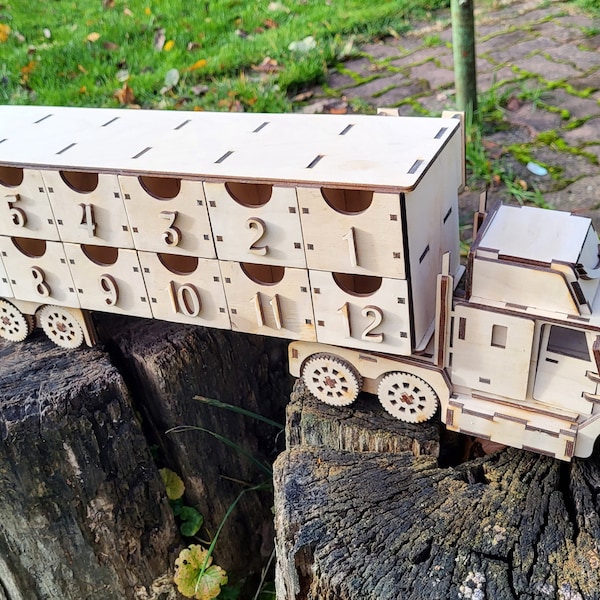 Christmas Advent Truck – Laser Cut Files, Wooden Christmas Advent ...