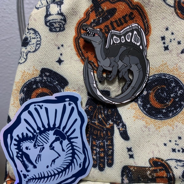 Holo Spinosaurus Skeleton Sticker - Handmade - Vinyl - Etsy
