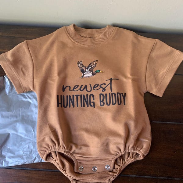 Daddy's Little Hunting Buddy Baby Romper Sweater, Hunting Boy Baby ...