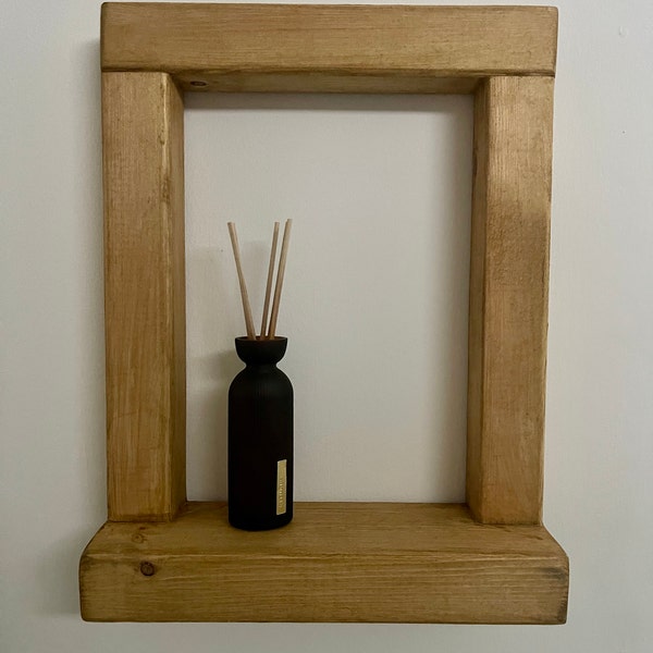 Handcrafted Solid Wooden Picture Frame Shelf for Rustic Wall Decor - Etsy