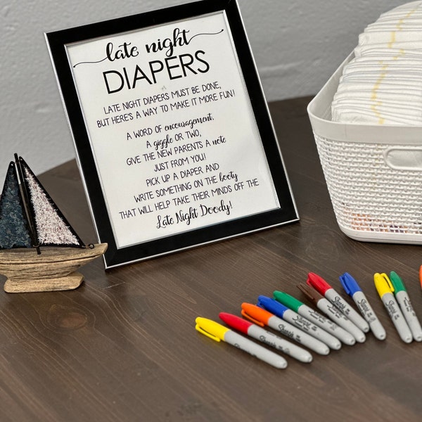 Rustic Baby Shower Game, Late Night Diapers Printable (PDF) - Etsy