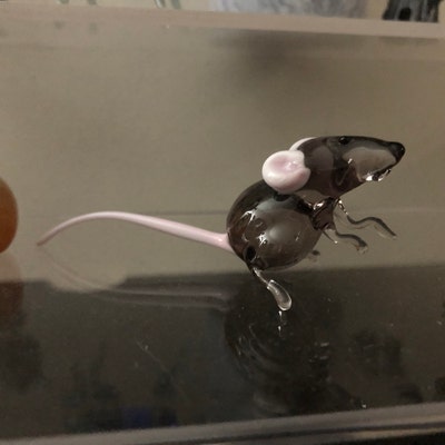 Rat Glass Miniature, Animals Glass Rat, Art Glass, Glass Blown Rat ...