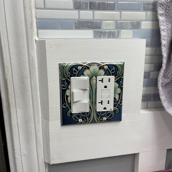 Vintage Art Nouveau Design Metal Light Switch Plate Covers and Outlet ...