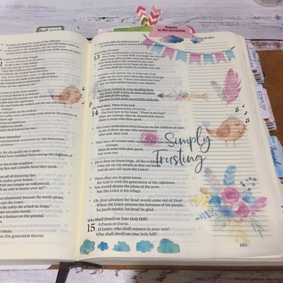 Bible Journaling Printable Kit Beautiful One Watercolor - Etsy