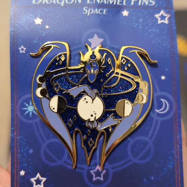 Moon/lunar Eclipse Dragon Enamel Pin - Etsy