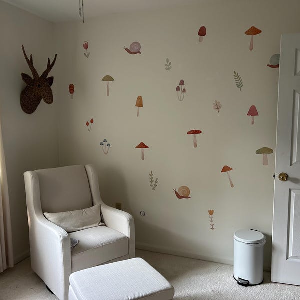 Woodland Mushroom Wall Decals - Removable, Reusable Wall Stickers ...