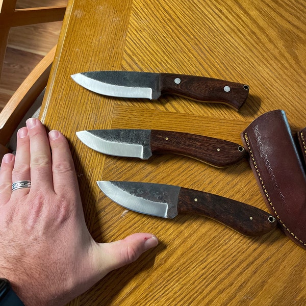 Handmade Bushcraft Knife With Sheath | Rosewood Fixed Blade Knife ...