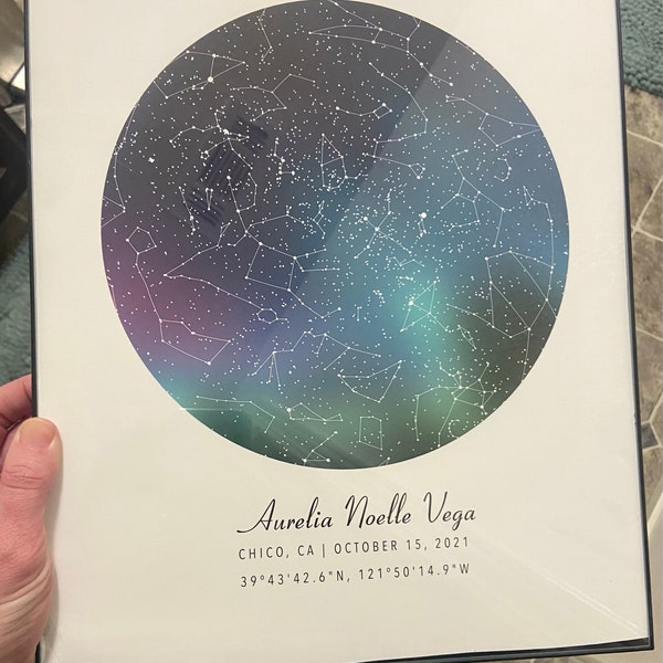 Custom Star Map, Constellation Chart, Map of the Night Sky, Custom Star ...