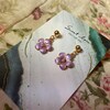 Enameled Lilac/violet Flower With Preciosa Crystal Drops Handmade ...