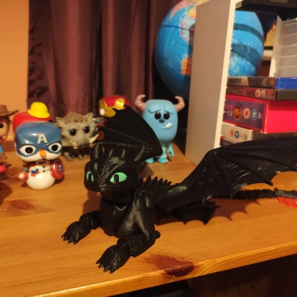 Toothless Dragon Fidget Toy: 3D Printed PLA Sensory Model - Etsy