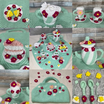 Tea Set Crochet Pattern PDF Download,crochet Tea Set, Crochet Tea Set ...