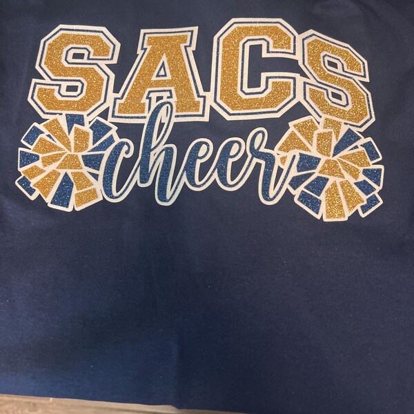 Cheer Glitter Stickers Personalized Cheerleader Pom Poms 6x3.5 varsity ...