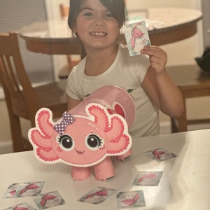 Axolotl Valentine Box Kit Printable DIY Mailbox for Valentine's Day ...