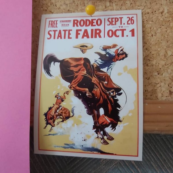 Rodeo Poster for Cowboy Wall Art and Western Decor Large Rodeo Poster ...