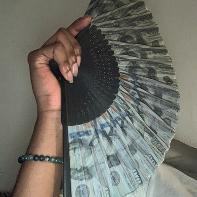 Hundred Dollar Bill Hand Fan Black Handle - Etsy