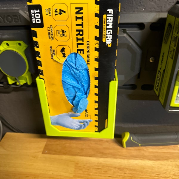 Holder for Box of Nitrile Gloves | Mounts to Wall, Pegboard, or Ryobi ...