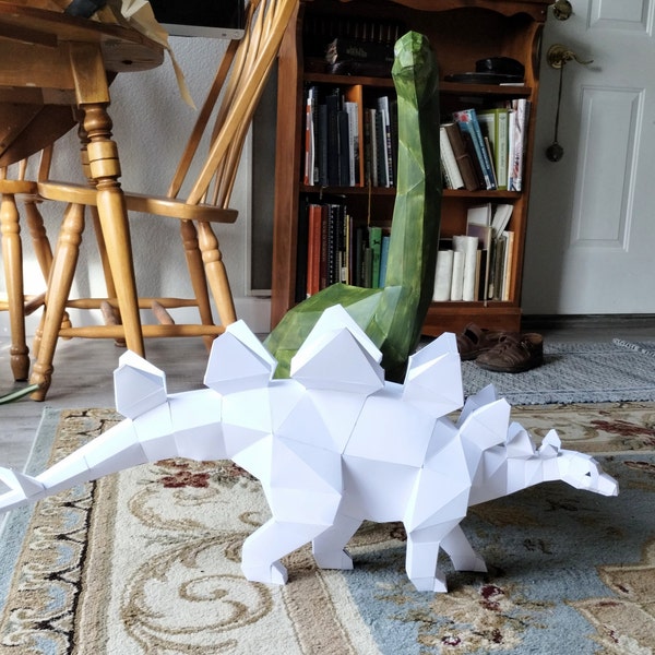 Stegosaurus Dinosaur Digital Template, PDF Paper Craft, Dinosaur ...