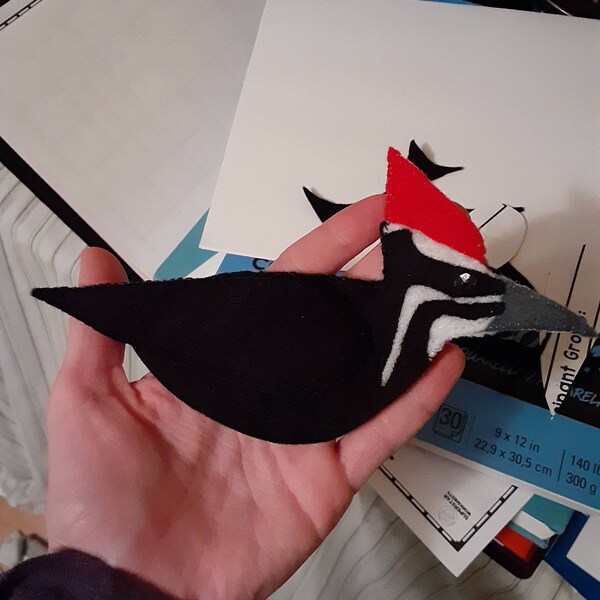 Felt Pileated Woodpecker Ornament Pattern: DIY Sewing (PDF Download) - Etsy