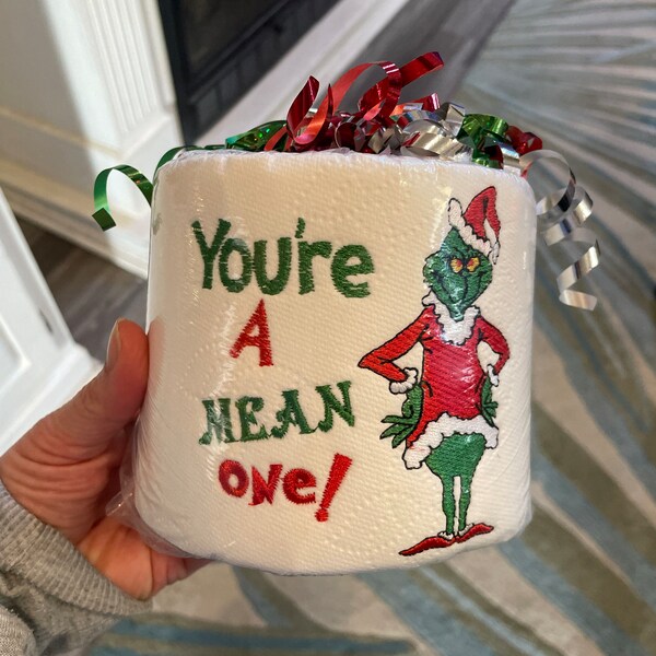 Grinch Embroidered Toilet Paper, Christmas Toilet Paper Gift - Etsy