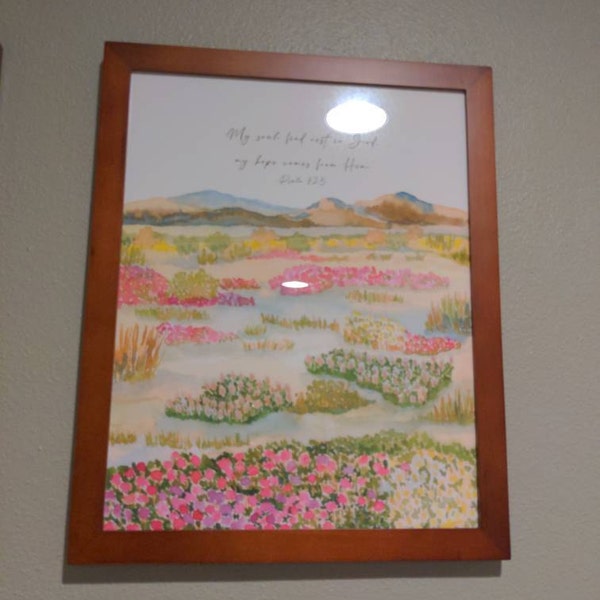 Find Rest in God Psalm 62:5, Christian Wall Art, Handpainted WATERCOLOR ...