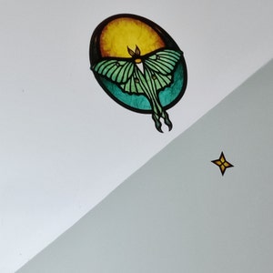 Luna Moth Papercraft Suncatcher Moons Grace - Etsy