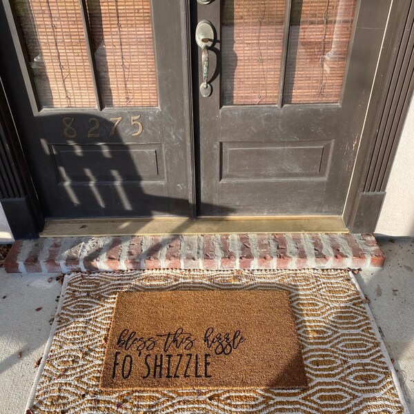 Doormat Bless This Hizzle Fo'shizzle Funny Doormat Cute Snoop Welcome ...