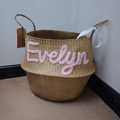 Personalised Storage Basket Personalized Basket Crochet Knitted Name ...