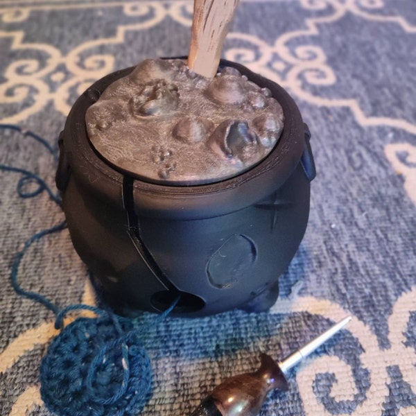 Cauldron Yarn Bowl With Lid | 3d Printed | Lidded Yarn Bowl - Cracked Cauldron - Accessories ...