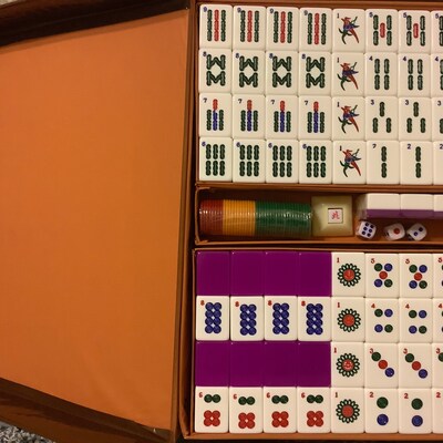 MUTI COLOR Chinesewith Numbers 144 Tiles Mah Jong Set With Portable ...