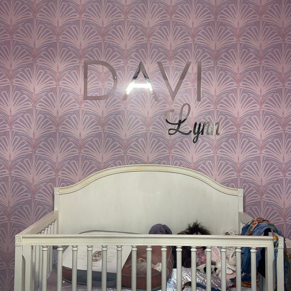 First and Middle Sign Name - Gold Mirror Name Sign - Custom Name Sign ...