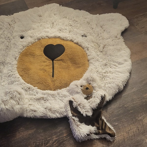 Custom Fluffy Bear Nursery Rug - Cute Woodland Decor for Baby Boy ...