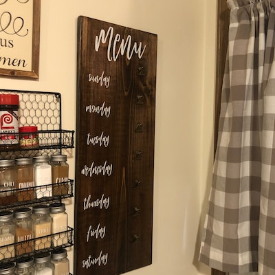 Meal Plan Menu Board Weekly Dinner Sign Script/ Bouncy Font - Etsy