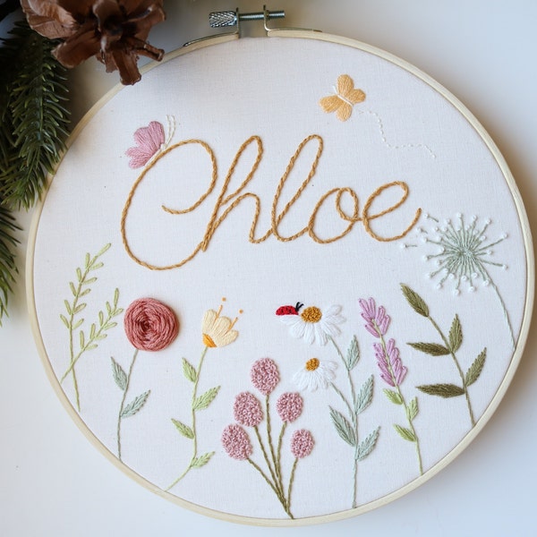 Embroidery PDF Pattern, Hand Embroidery, Floral Embroidery Hoop ...