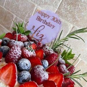 Happy Birthday/ Cake Topper Painted/ Elegant Cake Topper - Etsy