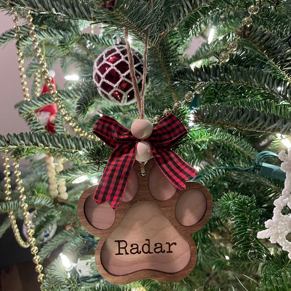 Personalized Reindeer Stall Ornament Wooden - Etsy