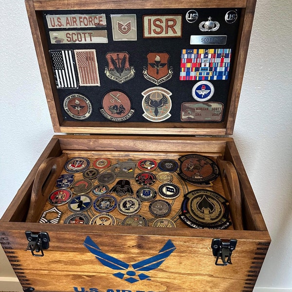 Air Force Keepsake Footlocker – Handcrafted Wood Military Memory Box ...