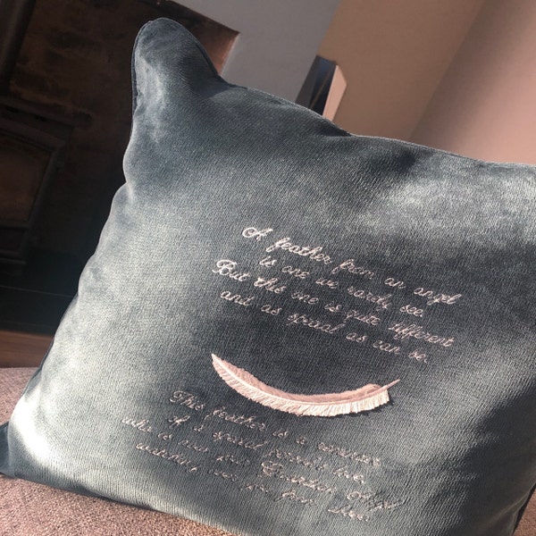 Remembrance Cushion, Feather Wording Memory Cushion - Etsy